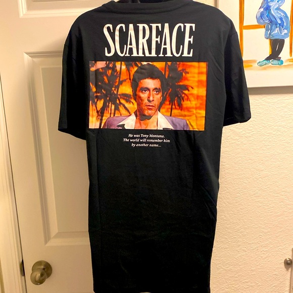 Mad Engine LLC | Shirts | Nwot Scarface Graphic On Back And Embroidery ...